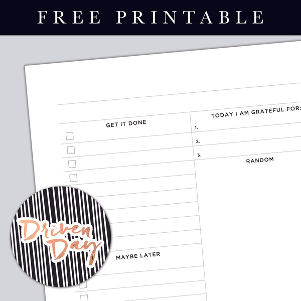 Daily Page Template Printable – Driven Day